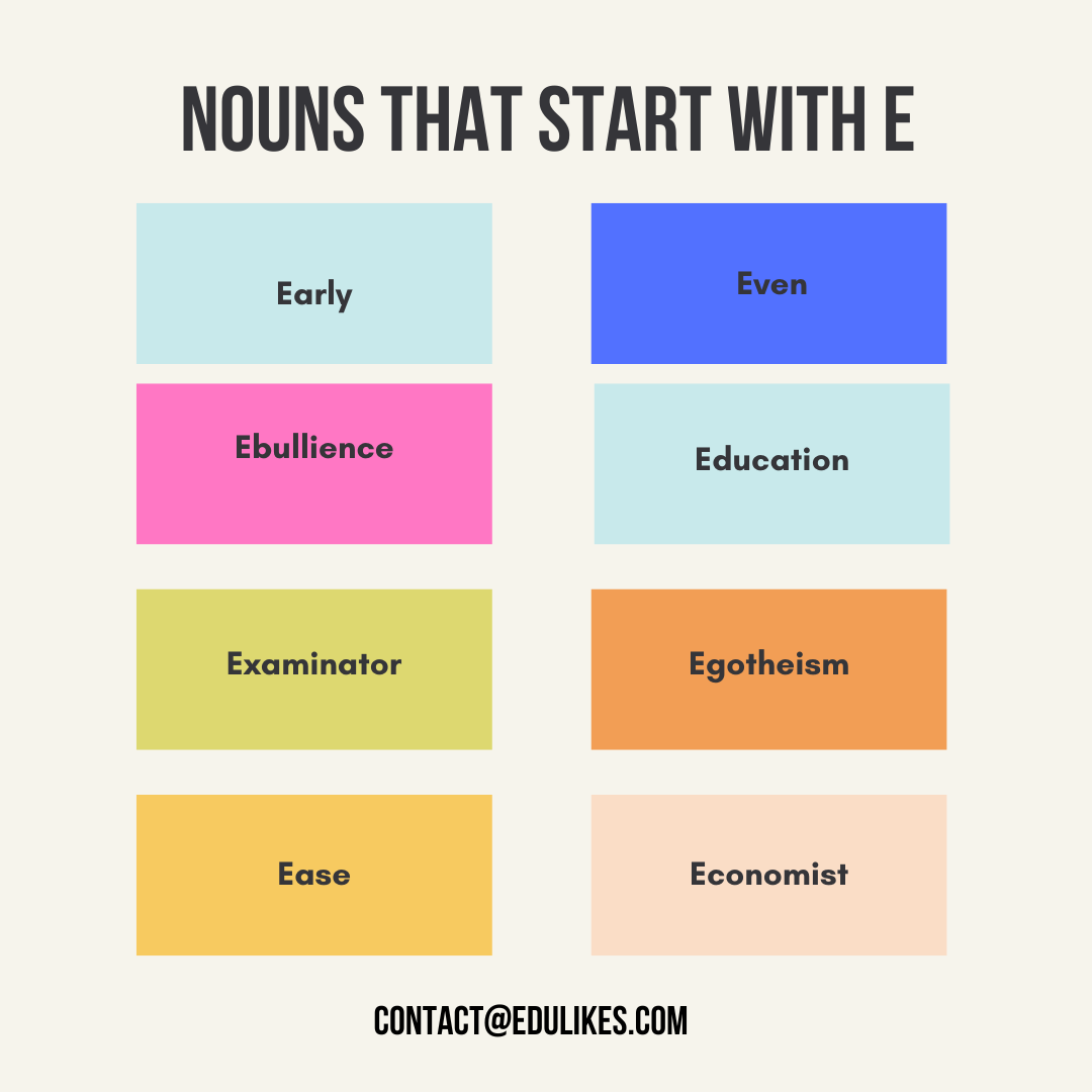 Nouns That Start With E